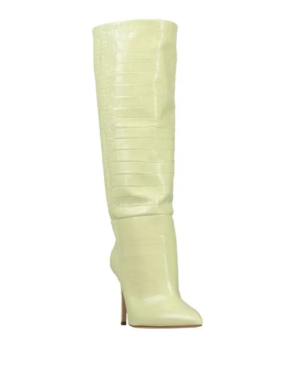 Paris Texas Leather Crocodile-print Boots - Yellow