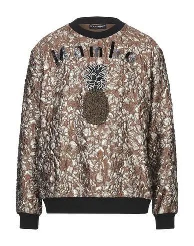 Dolce & Gabbana Sweatshirt With Brocade, Sequins And Beads - Beige