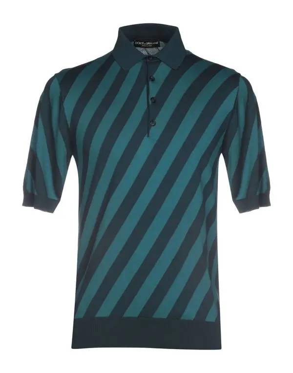 Dolce & Gabbana Striped Cotton Sweater - Deep Teal