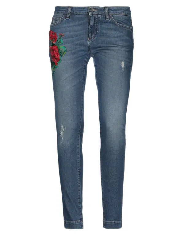 Dolce & Gabbana Skinny Jeans With Embroidery And Distressed Details