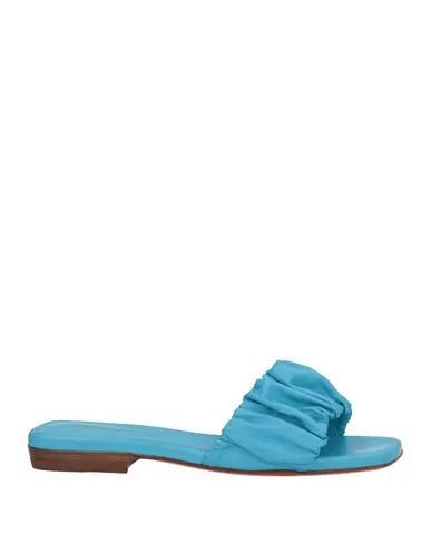 Santoni Leather Slide Sandals - Blue