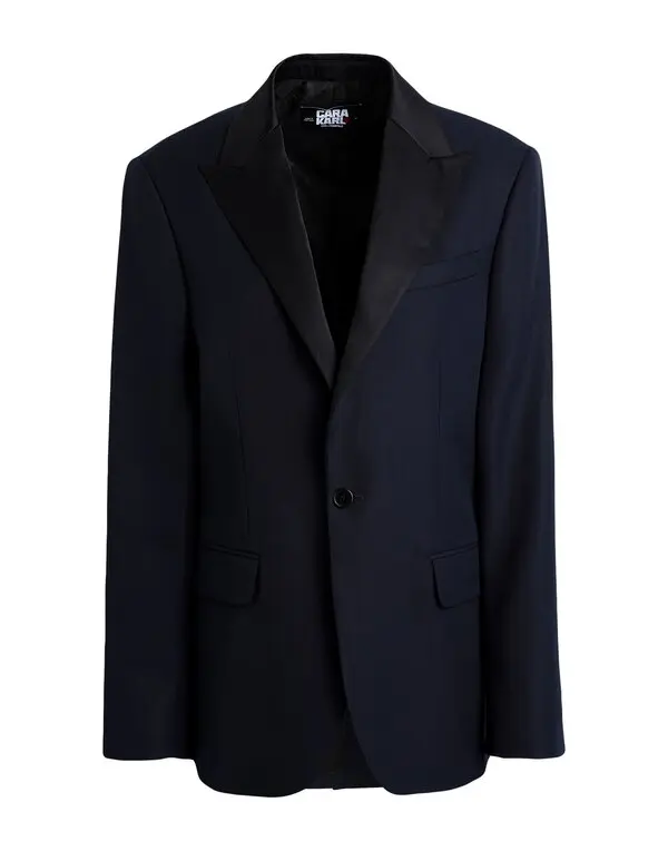Karl Lagerfeld Cara Loves Karl Blazer Size Recycled Polyester, Wool - Blue