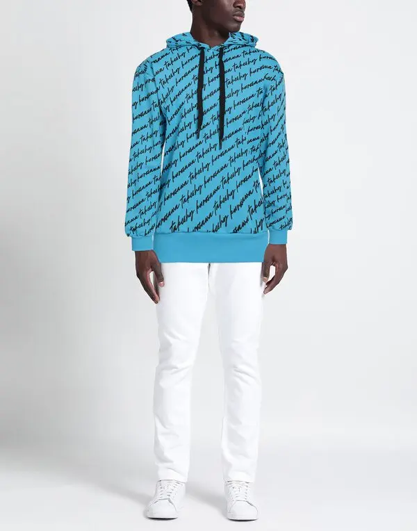 TAKESHY KUROSAWA Logo-print Hoodie - Turquoise