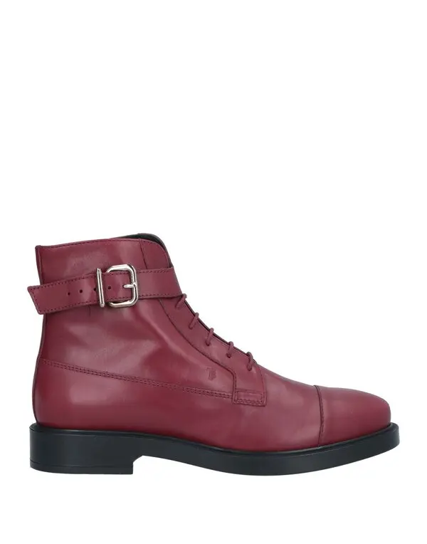 TOD'S Leather Ankle Boots - Garnet