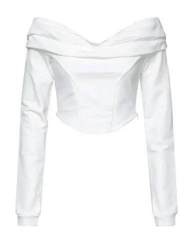 Gcds Cotton French Terry Crop Top - White