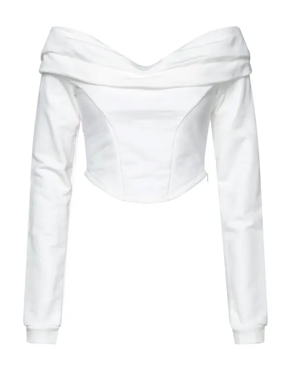 Gcds Cotton French Terry Crop Top - White