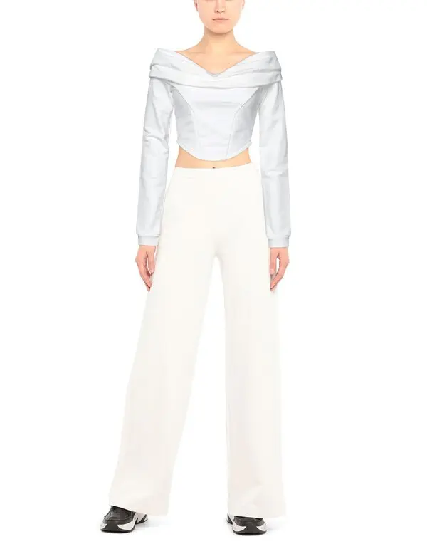 Gcds Cotton French Terry Crop Top - White
