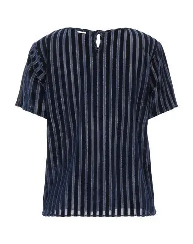 AGLINI Striped Jersey And Chenille Top - Blue