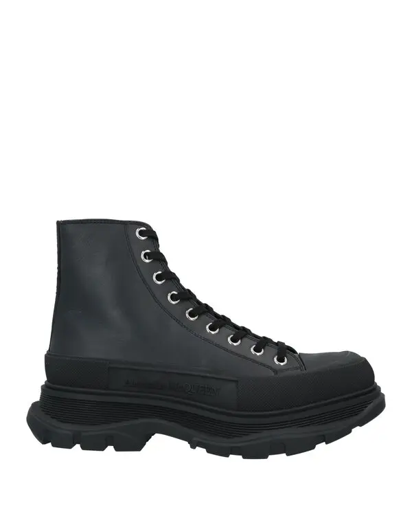 Alexander McQueen Leather Ankle Boots - Black