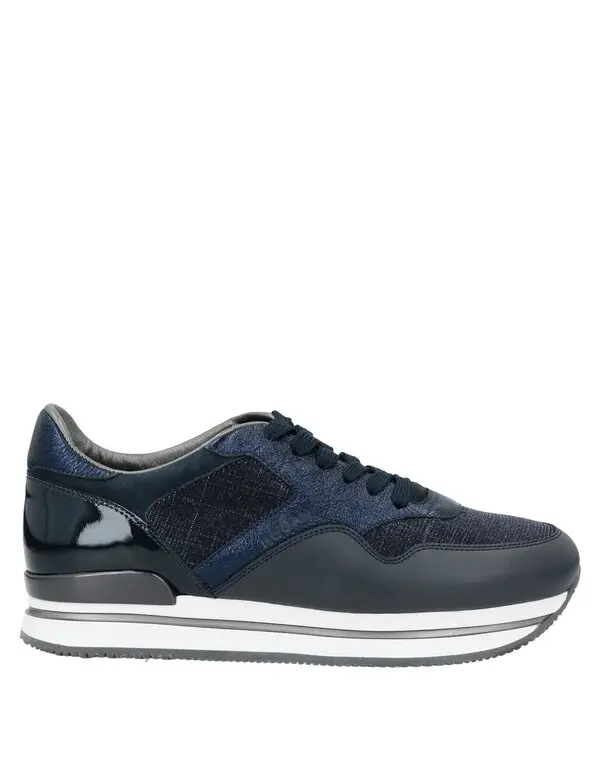 Hogan Sneakers In Leather And Textile Fibers - Dark Blue