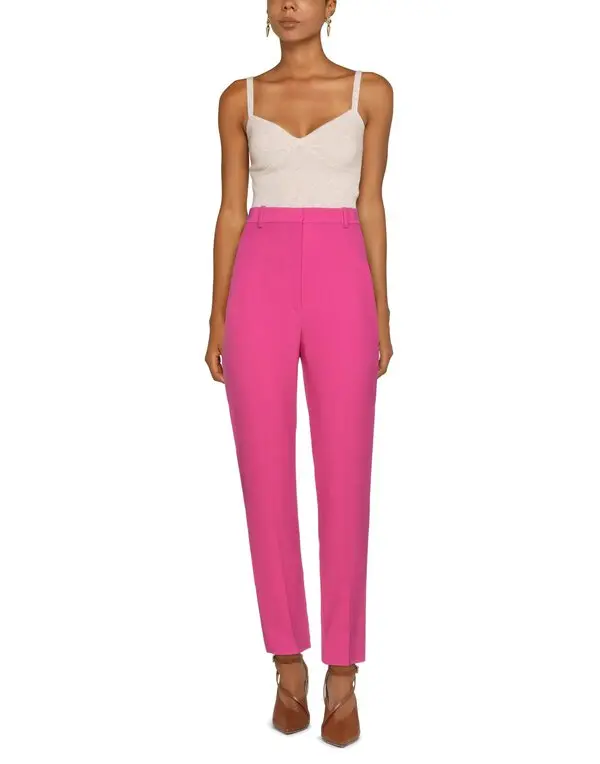 Alexander McQueen Viscose & Acetate Tapered Trousers