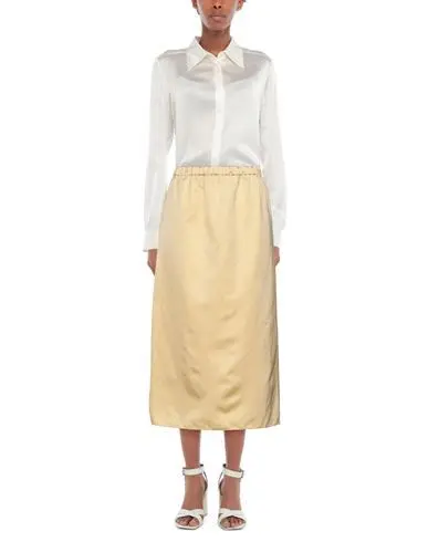 Marni Midi Skirt In Viscose, Cotton, And Linen - Yellow