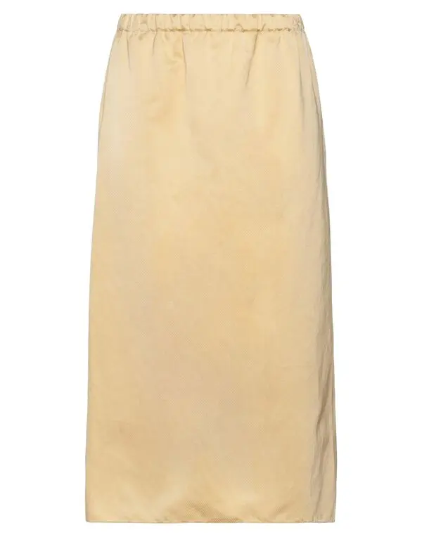 Marni Midi Skirt In Viscose, Cotton, And Linen - Yellow