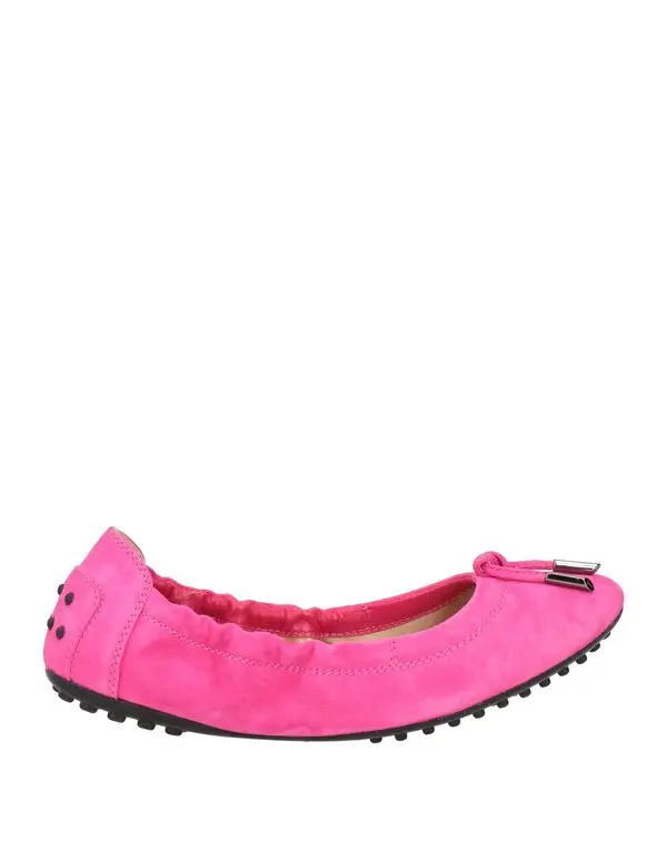 TOD'S Ballerina Flats With Appliqués - Magenta