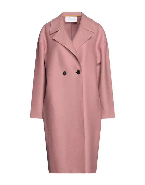 Harris Wharf London Double-breasted Virgin Wool Coat - Pink