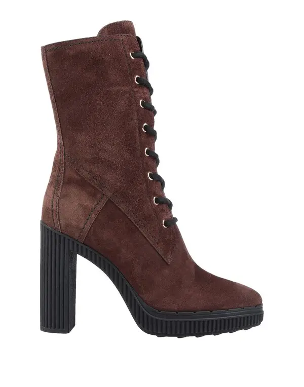 TOD'S Leather Lace-up Ankle Boots - Brown