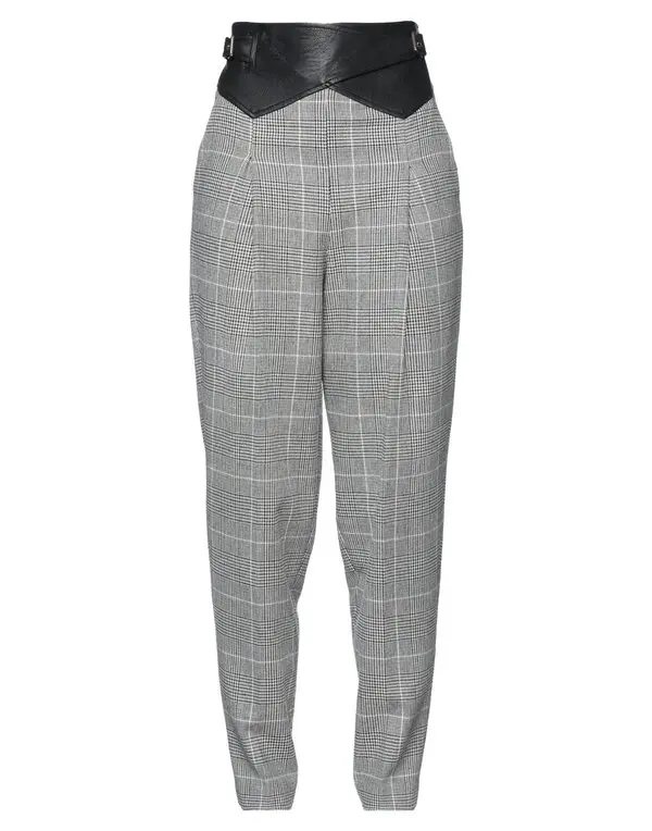 TWINSET Tapered Glen Plaid Pants - Black