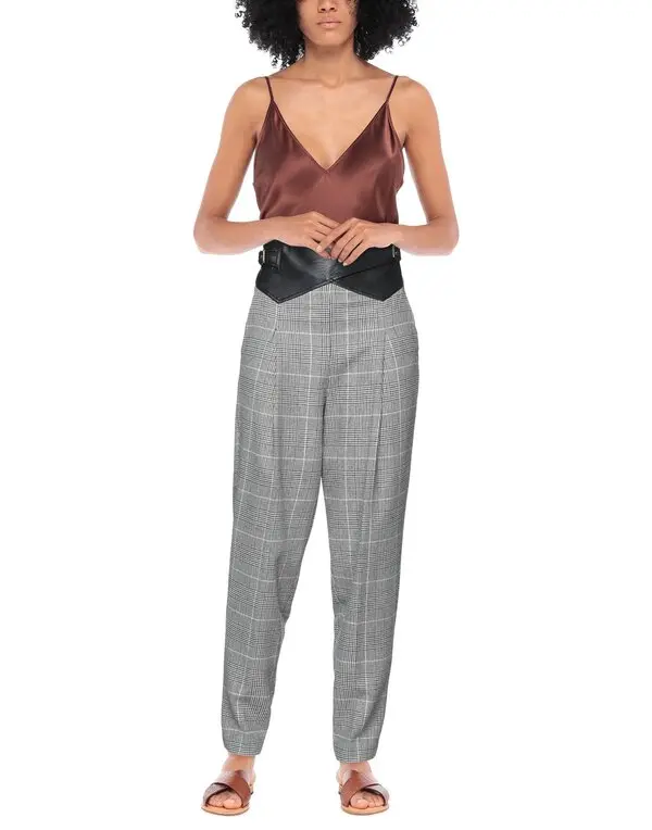 TWINSET Tapered Glen Plaid Pants - Black