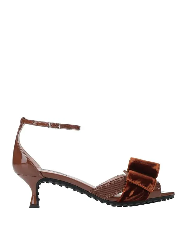 TOD'S Leather And Textile Sandals - Brown