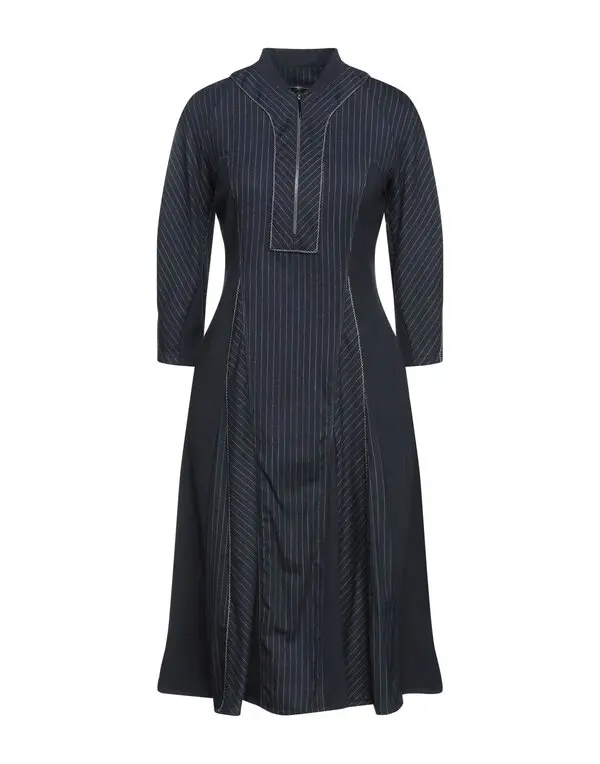 High Midi Pinstriped Dress