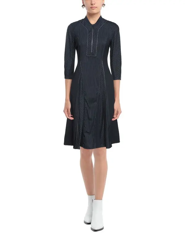 High Midi Pinstriped Dress
