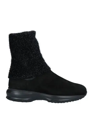 Hogan Ankle Boots In Leather And Textile Fibers