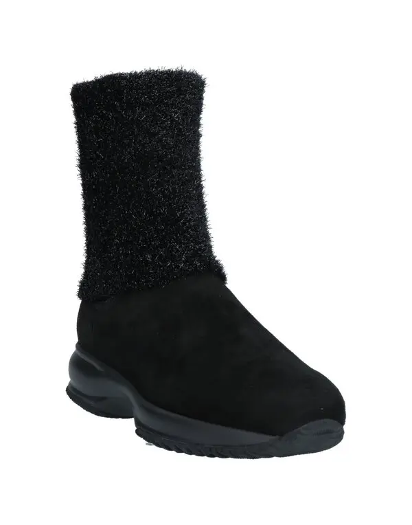 Hogan Ankle Boots In Leather And Textile Fibers