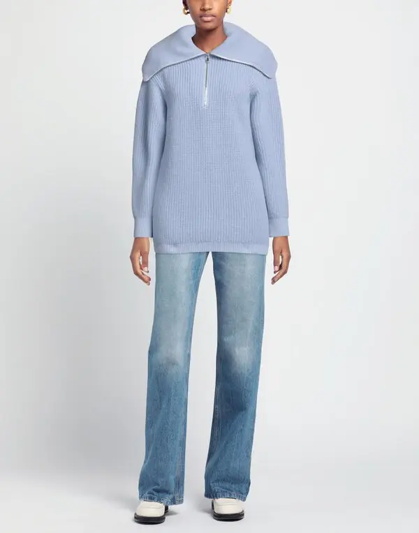 Dorothee Schumacher Knitted Half-zip Pullover - Sky Blue