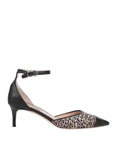Bally Pumps In Calfskin With Ankle Strap And Leopard Print