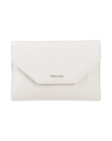 TRUSSARDI Textured Leather Clutch - Ivory