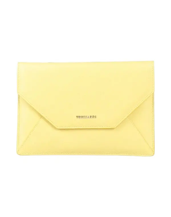 TRUSSARDI Textured Leather Clutch - Yellow