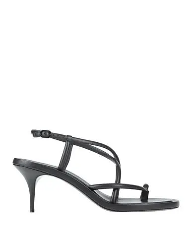 Alexander McQueen Thong Sandal Leather - Black