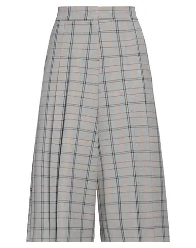 SEMICOUTURE Wide Leg Tartan Pants - Grey