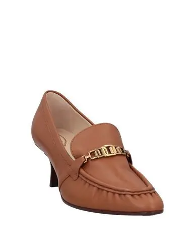 TOD'S Leather Loafers With Metal Applications - Tan
