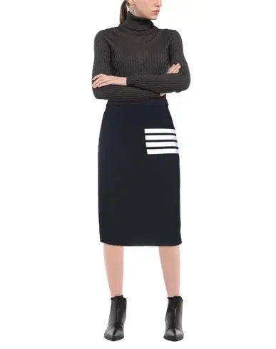 Thom Browne Midi Skirt In Virgin Wool And Polyamide - Blue