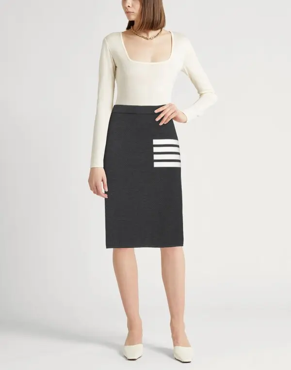 Thom Browne Midi Pencil Skirt - Grey