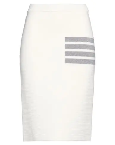 Thom Browne Midi Pencil Skirt In Virgin Wool And Polyamide - White