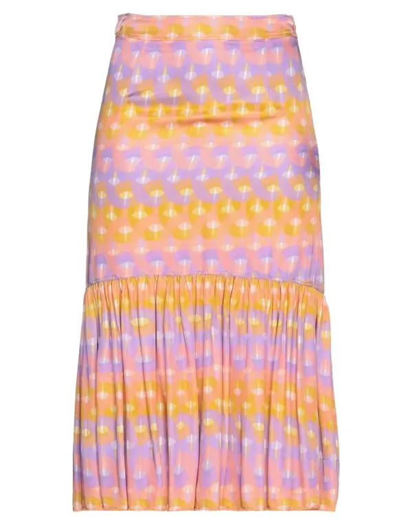 Sandro Flared Multicolor Midi Skirt