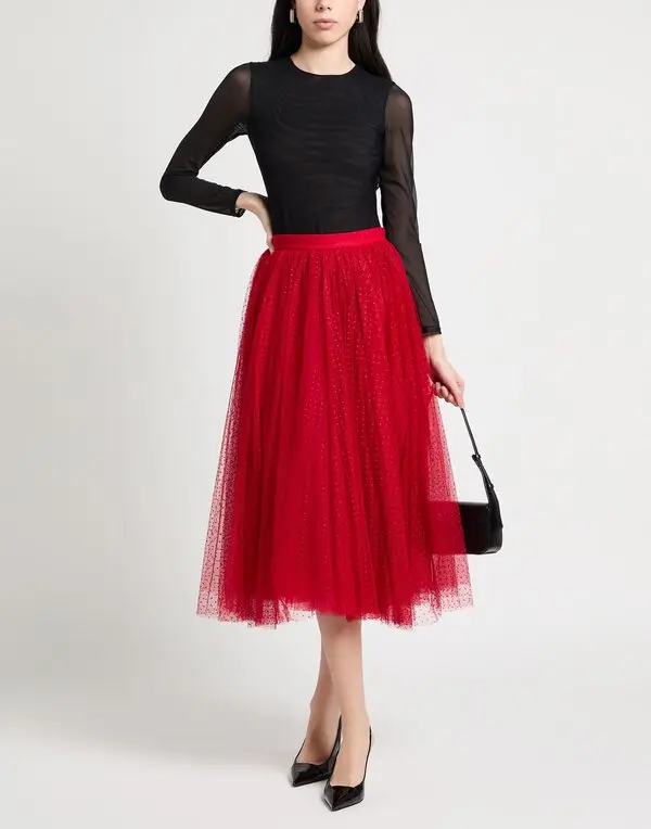 Elisabetta Franchi Midi Flared Tulle Skirt