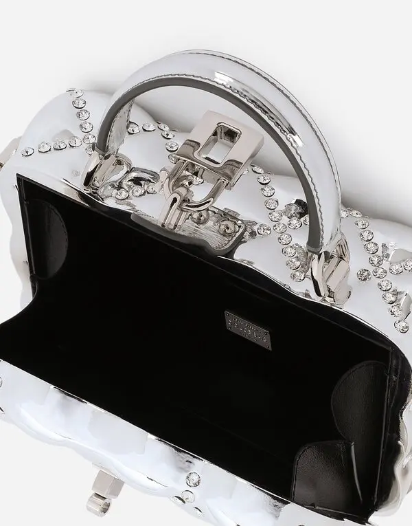 Dolce & Gabbana Resin Box Bag With Rhinestones - Silver