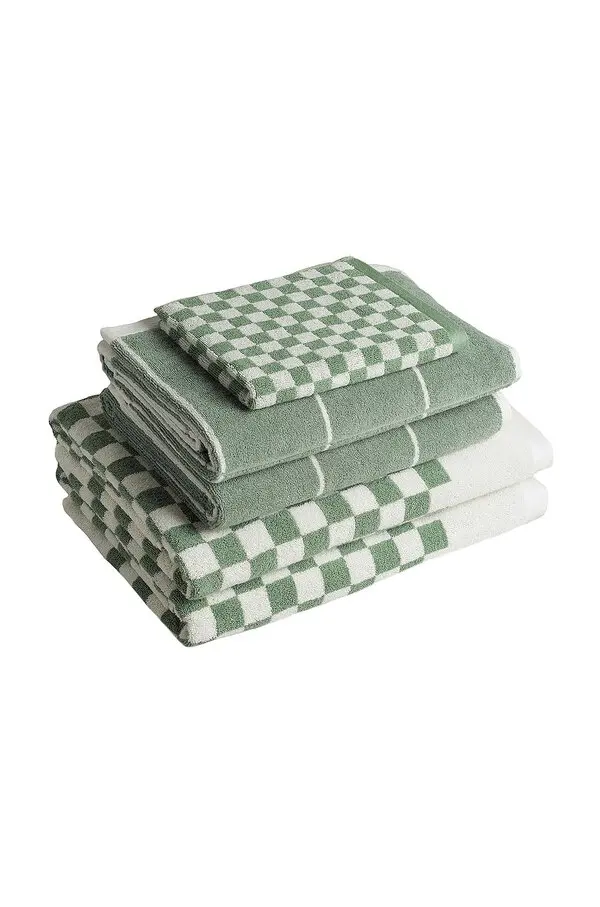 BAINA Organic Cotton Towel Set 08 In Green - Sage & Chalk