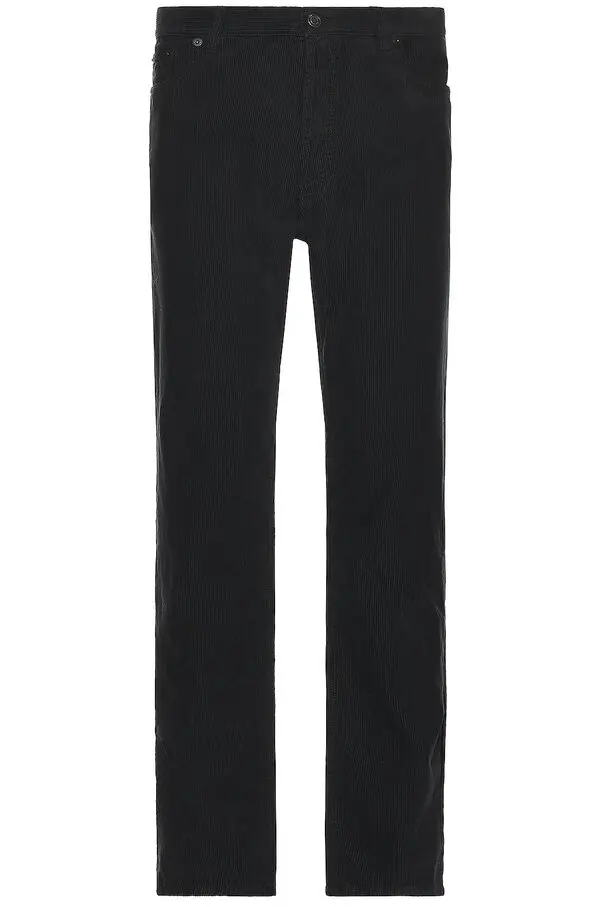 Saint Laurent Relaxed Mid Waist Corduroy Pant - Dye Black