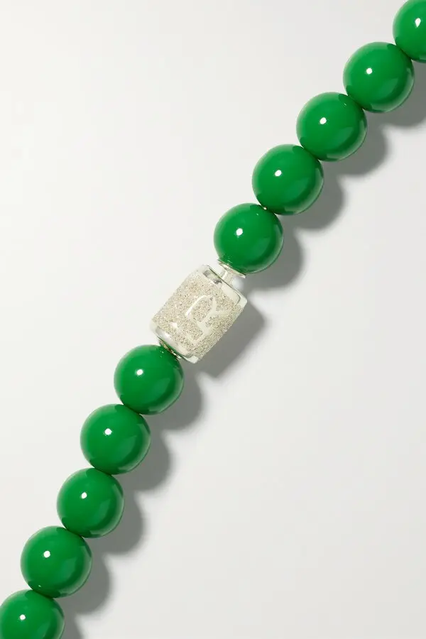 Lauren Rubinski 14-karat White Enamel And Diamond Necklace