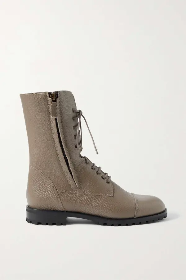 Manolo Blahnik Lugata Textured-leather Ankle Boots