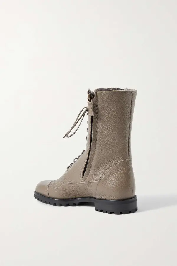 Manolo Blahnik Lugata Textured-leather Ankle Boots