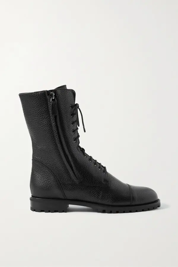 Manolo Blahnik Lugata Textured-leather Ankle Boots