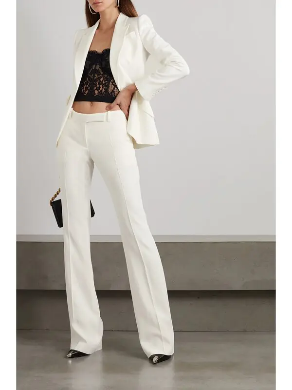 Alexander McQueen Crepe Bootcut Trousers - Neutrals