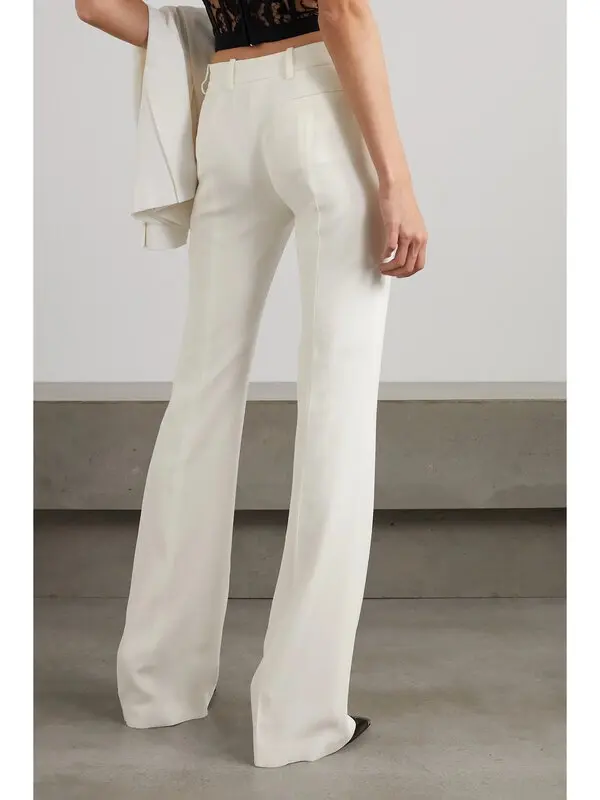 Alexander McQueen Crepe Bootcut Trousers - Neutrals