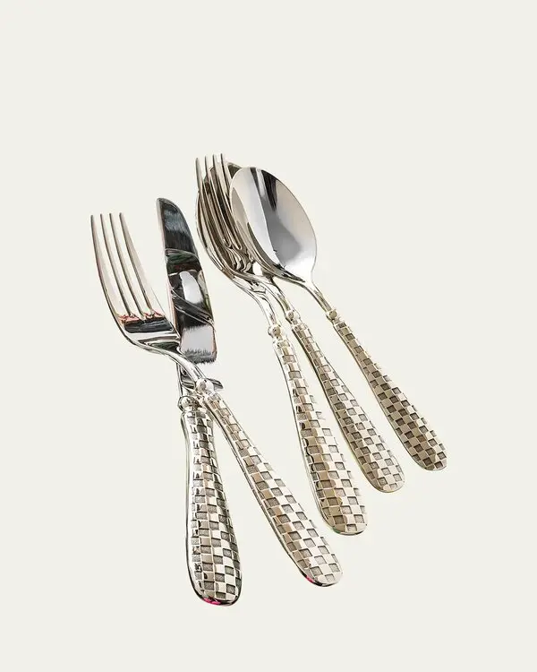 MACKENZIE-CHILDS 5-piece Check Flatware Place Setting - One-color