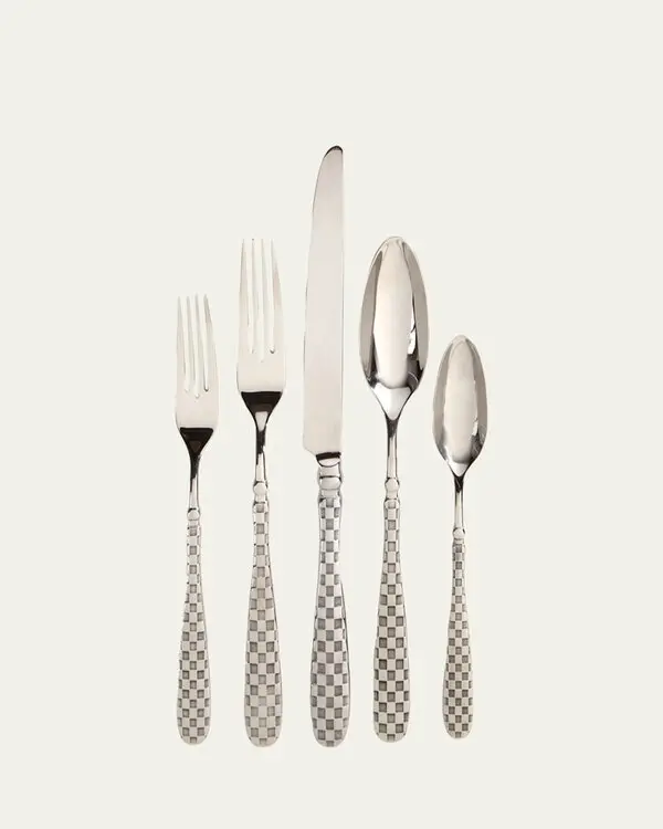 MACKENZIE-CHILDS 5-piece Check Flatware Place Setting - One-color